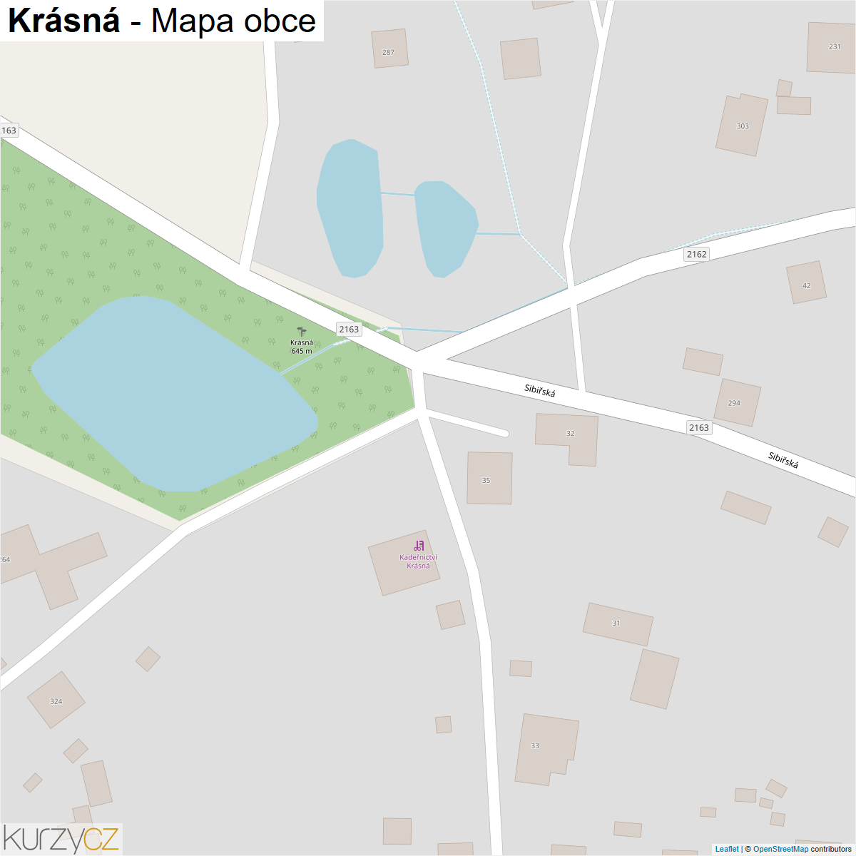 Krásná - mapy | Kurzy.cz