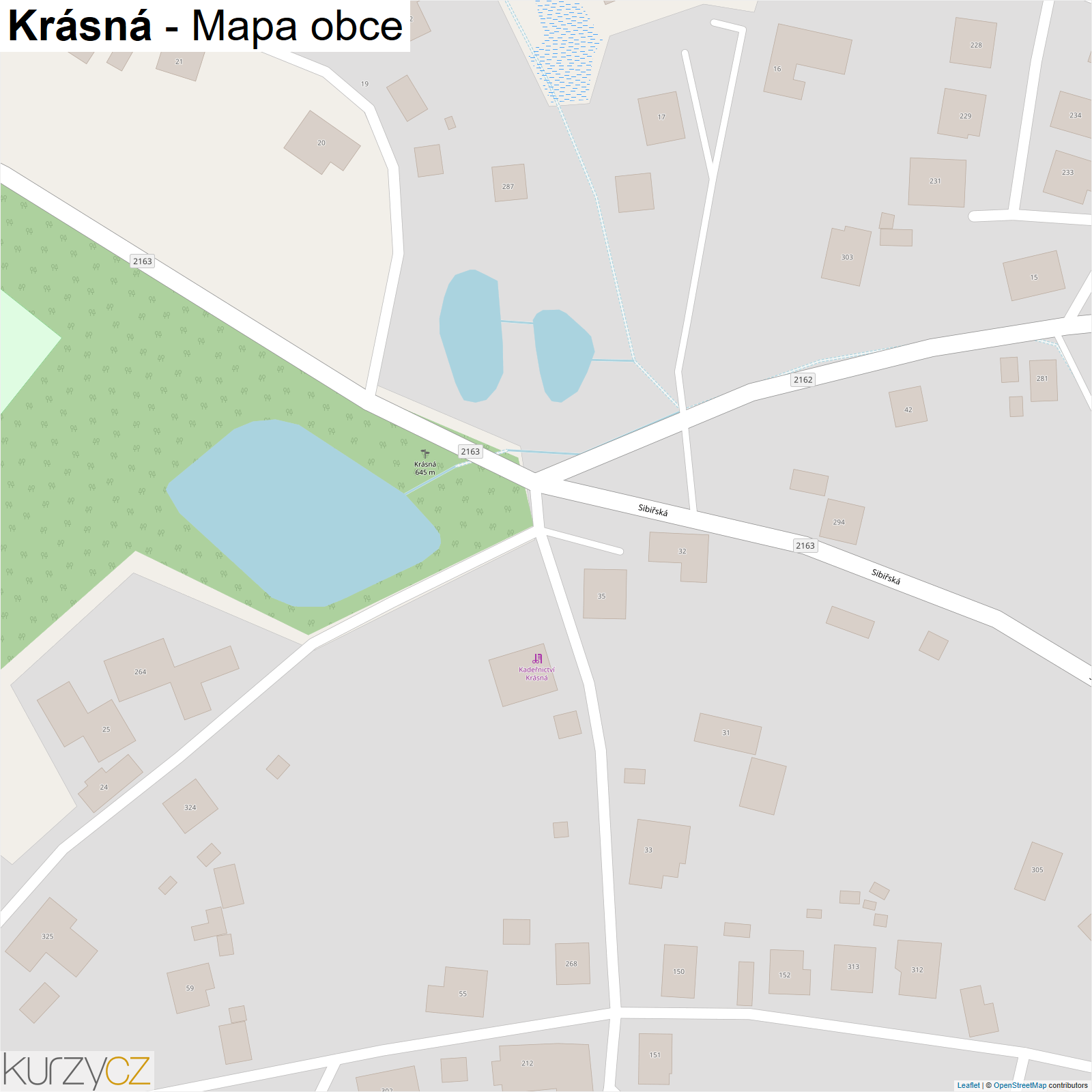 Krásná - mapy | Kurzy.cz