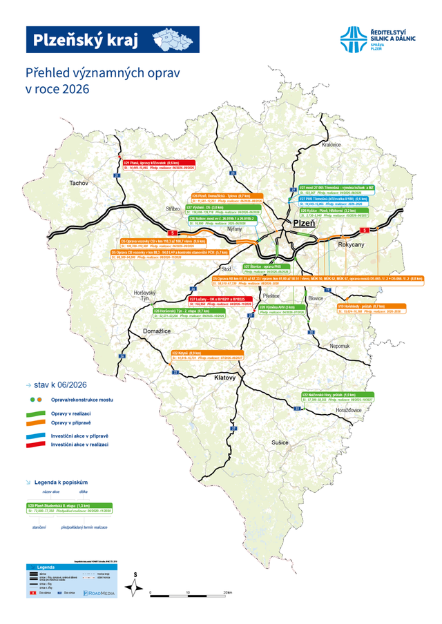 Mapa plánovaných oprav na rok 2026 – červen | Kurzy.cz
