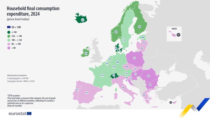 Household consumption: price levels in 2024 | Kurzy.cz