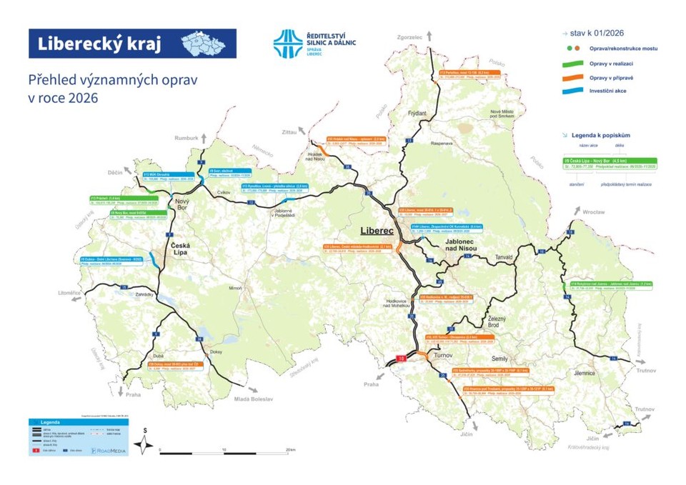 Přehled plánovaných oprav v Libereckém kraji pro rok 2026 | Kurzy.cz